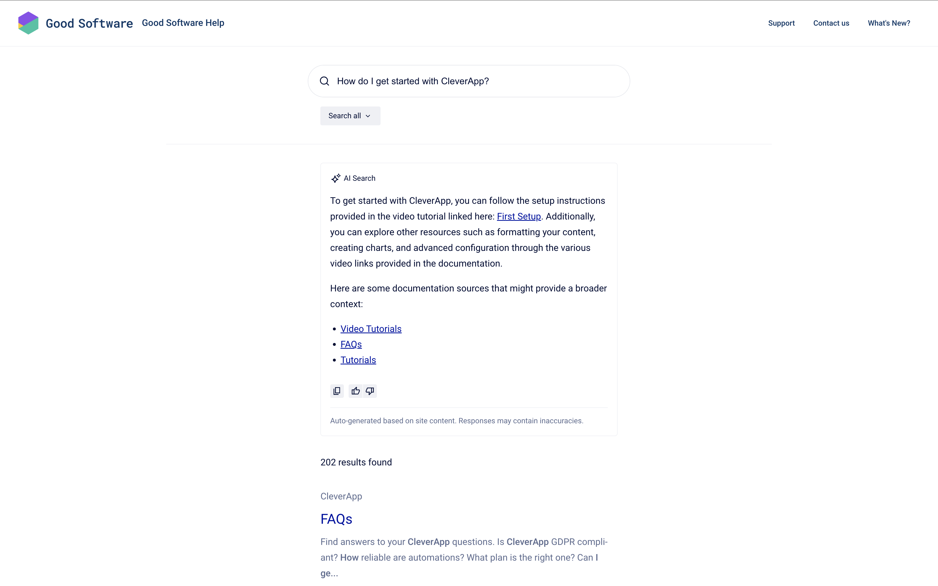 AI Search Integration | K15t – Help Center